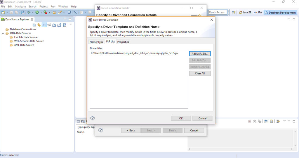 Creating Entity Classes from Database Schema Using Eclipse